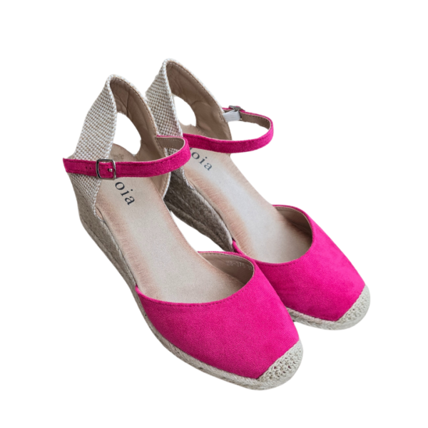 Fushia Pink Wedge Sandals - Frocks in Swing time